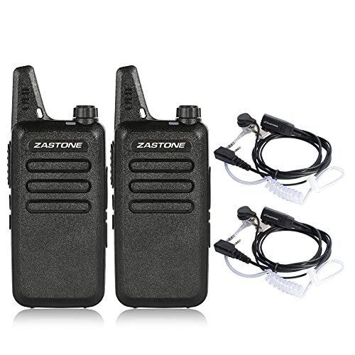 Zastone X6 Rechargeable Long Range Two-Way Radios with Earpiece 2 Pack 3W 16-Channel UHF Walkie Talkies
