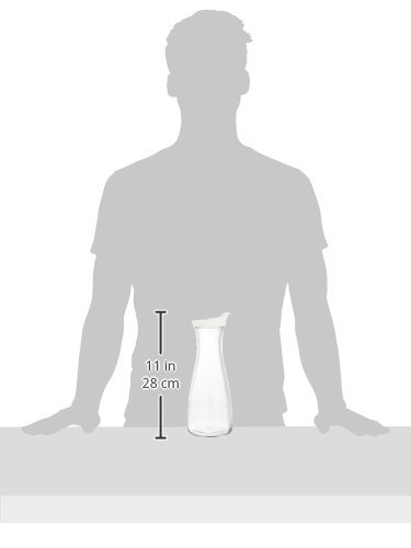 Grant Howard Beverage Glass Carafe and Decanter with White Screw Top, 1 L, Clear