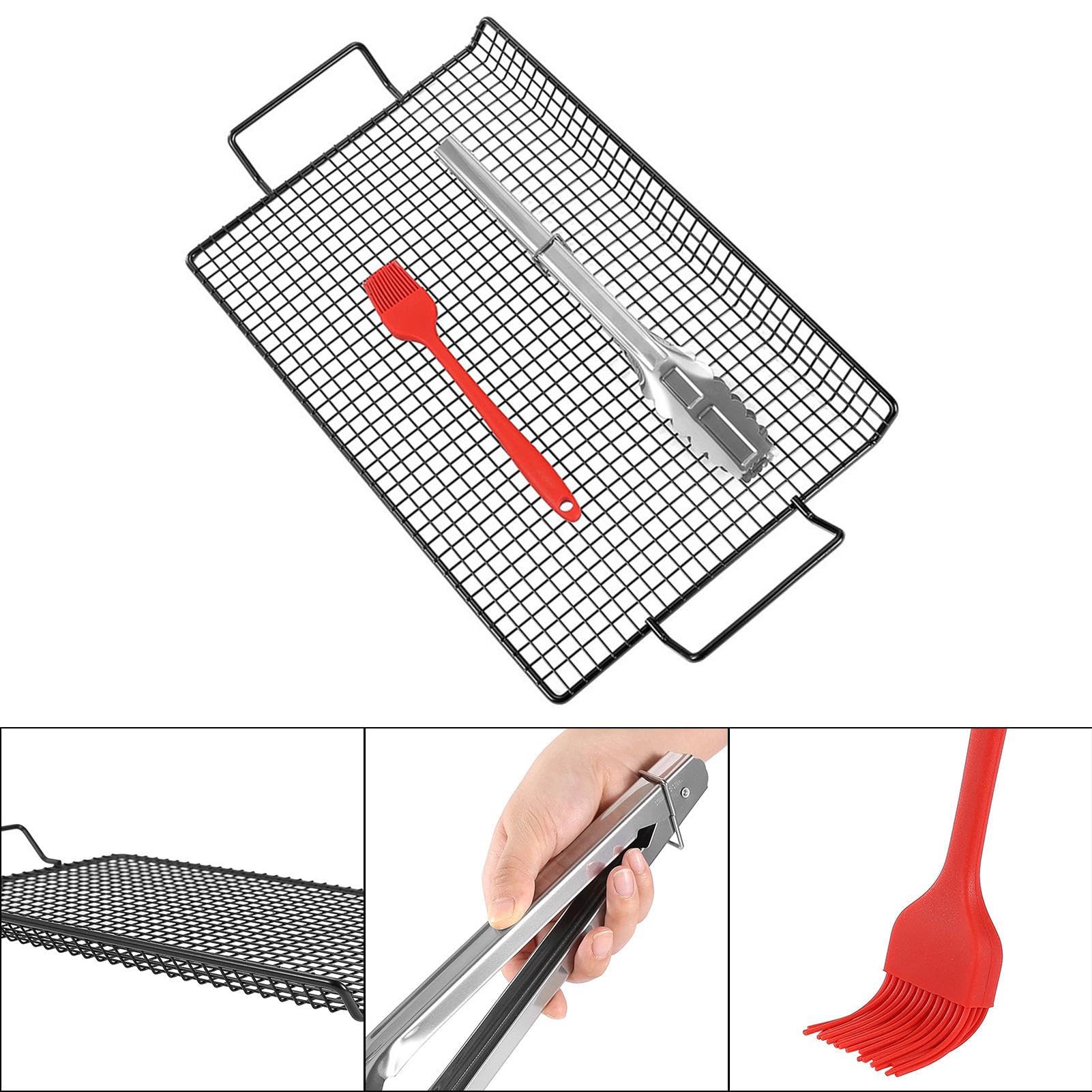 ALXOY Carbon Baking Net | Stainless Steel Barbecue Net - Portable Barbecue Utensils for Grilling, BBQ Accessories for Fish, Vegetables, Picnic, Outdoor Party