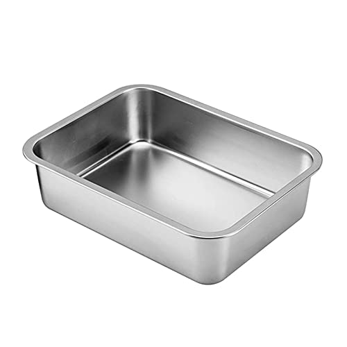Stainless Steel Litter Bo for Cat and Rabbit Odor Control Non Stick Smooth Surface Easy to Clean Never Bend Rust roof