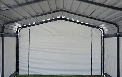 Arrow Sheds Amazon Exclusive 12' x 20' x 7' 29-Gauge Carport with Galvanized Steel Roof Panels and Enclosure Kit, Charcoal