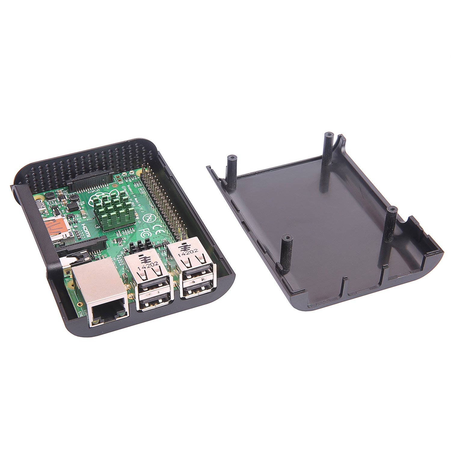 JBtek Jet Black Case for Raspberry Pi 3 Model B & Raspberry Pi 2 Model B - Access to All Ports