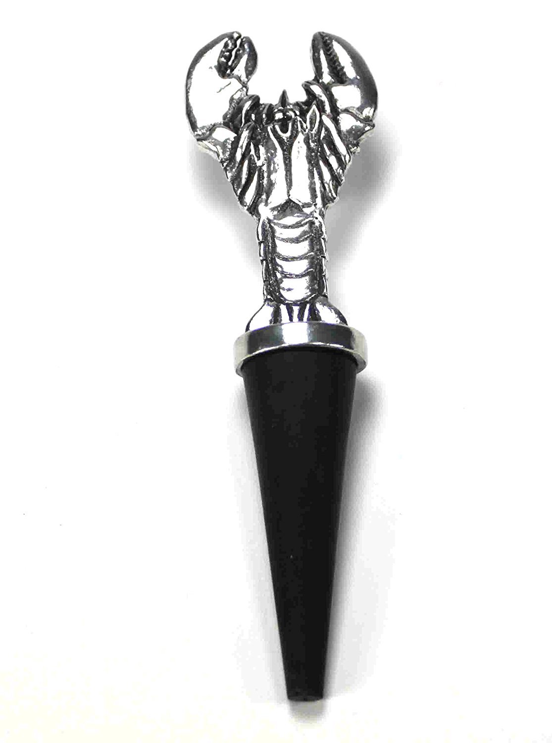 Basic Spirit ST-57 Black and Silver Lobster Wine Bottle Stopper