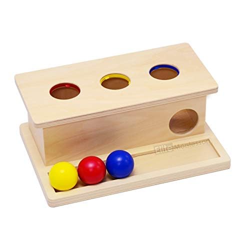 Elite Montessori Baby Object Permanence Ball Push Toddlers and Preschoolers Toy, 1 Year Old Up Baby Learning Material