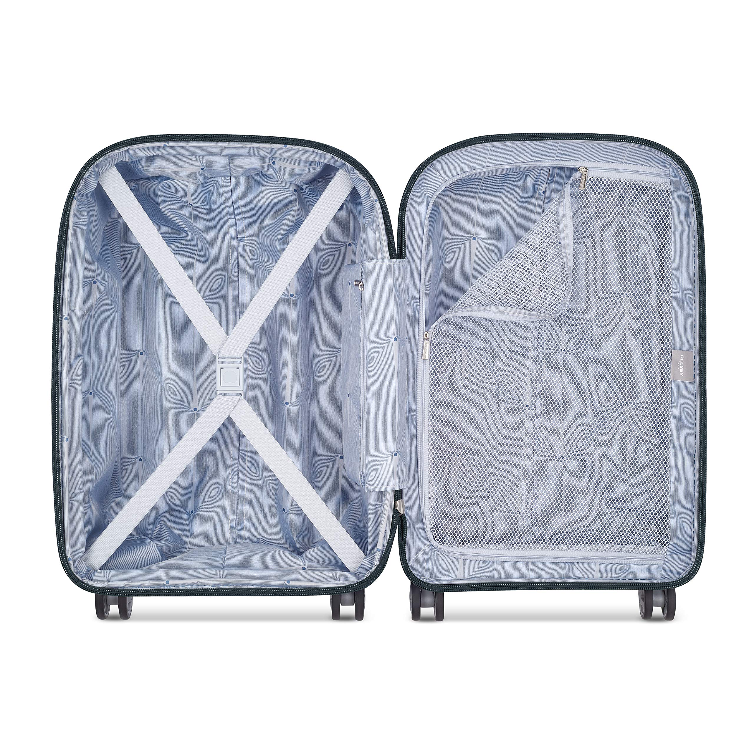 DELSEY Paris Clavel Hardside Expandable Luggage with Spinner Wheels, Blue Jean, Carry-On 19 Inch