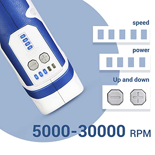 APEXFORGE M8 Cordless Rotary Tool, 8V 2.0Ah Rechargeable Battery, 5-Speed 5000-30000RPM, Keyless Chuck, 101Pcs Accessories, Shield Attachment, Long Endurance Power, Ideal for Sanding,Grinding,Cutting