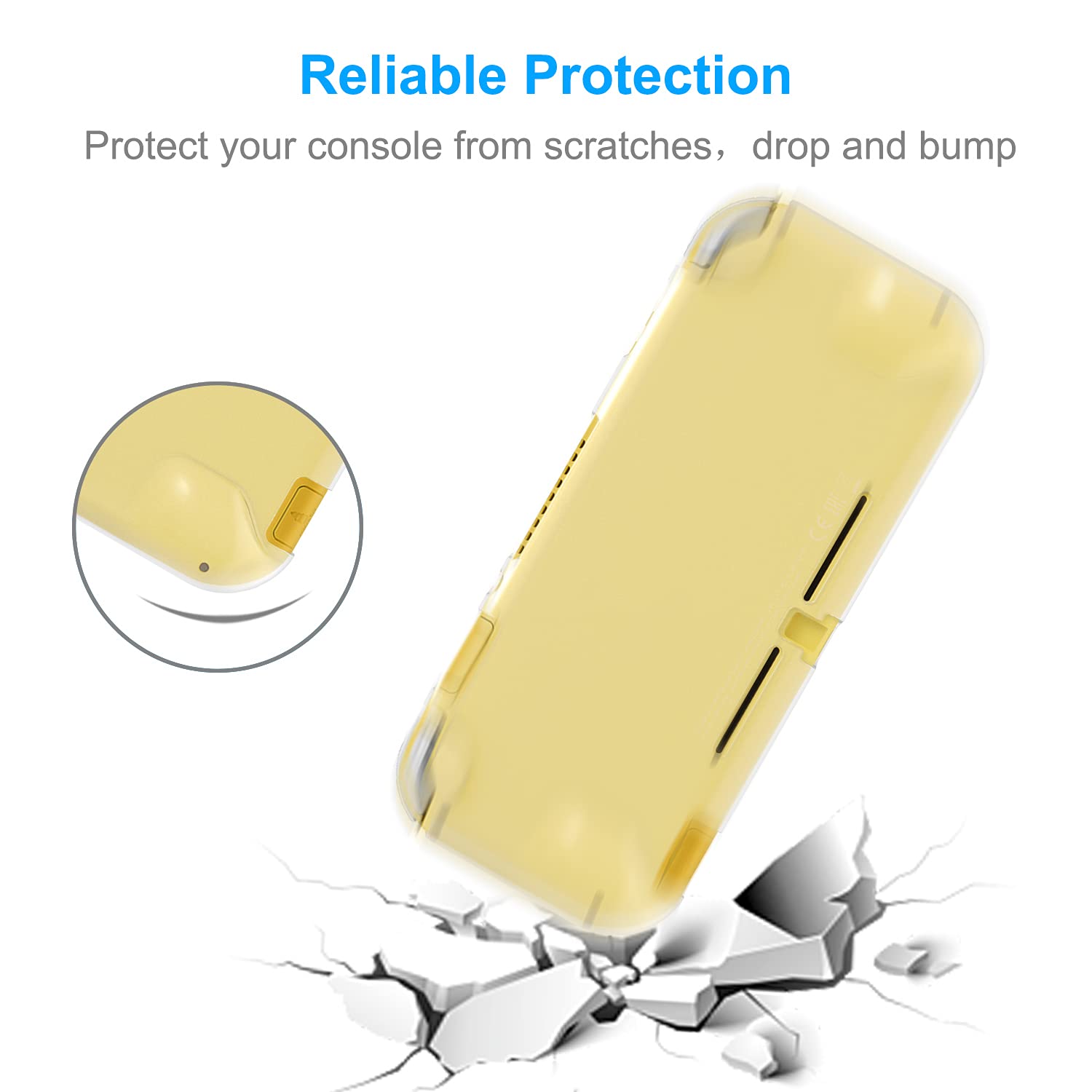 Accessories Bundle Compatible with Nintendo Switch Lite Carry Case & TPU Protective Case Cover & Thumb Grip Covers & Screen Protector - Coral