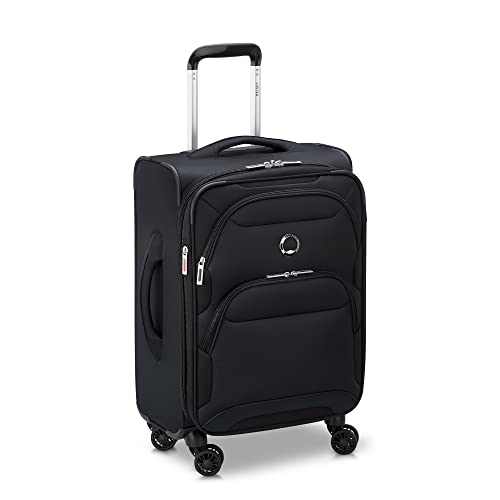 DELSEY Paris Sky Max 2.0 Softside Expandable Luggage with Spinner Wheels, Black, Carry-on 21 Inch