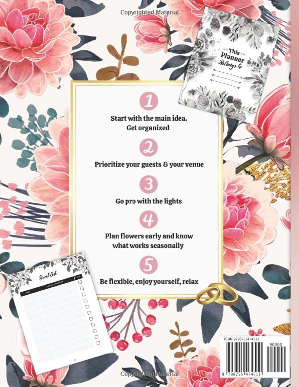 The Complete Wedding Planner Book and Organizer for the Bride: Plan Your Perfect Wedding. Save Time, Frustration, and Money. Inside: Wedding ... Address Book! Beautiful Floral Pattern.