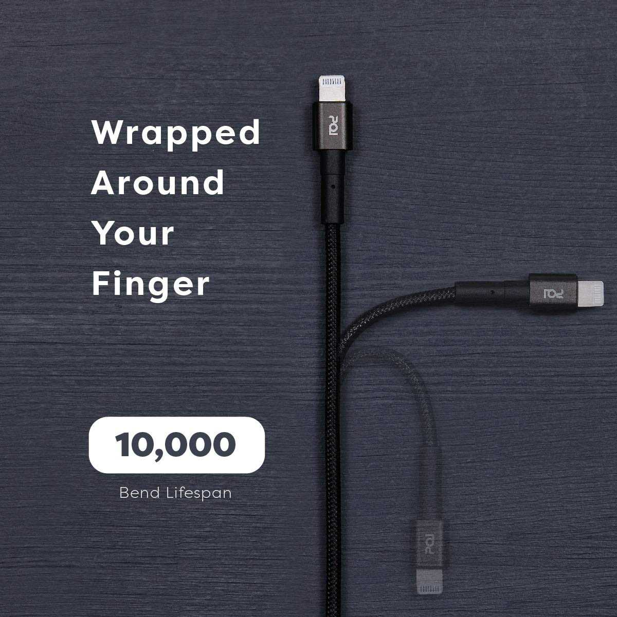 PQI MFi Certified Apple iPhone Charger Cable - Nylon Braided USB to Lightning Cable - 3.3ft (100cm) Stellar Black Charging Cord - Compatible with Apple iPhone 12 Pro Max, 11, and More