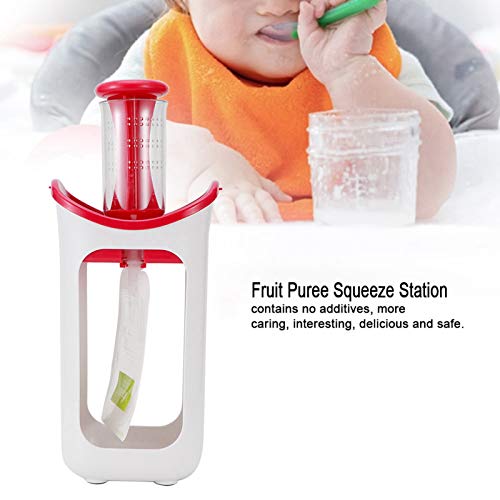 Squeeze Station, Pouch Filling Station for Homemade Babies and Toddlers Semi-Solid Food Portable Puree Squeezer Tool Consisting Subpackage Bag