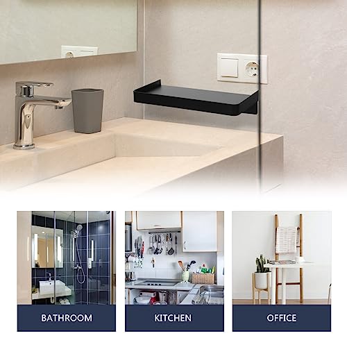 Cabilock Mobile Holder Stainless Steel Bathroom Shelf Stick-on Wall Shelf Small Wall Mounted Adhesive Shelf Phone Holder Shelf Small Wall Shelf Electronic Wipes