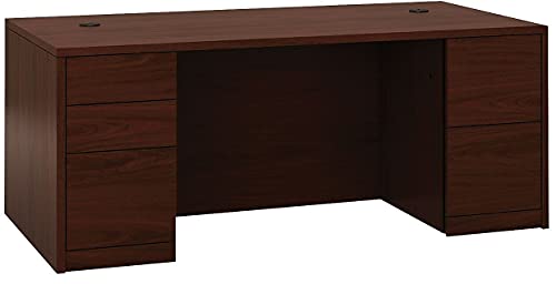 HON 105890Nn 10500 Series Double Pedestal Desk, Full-Height Pedestals, 72W X 36D, Mahogany