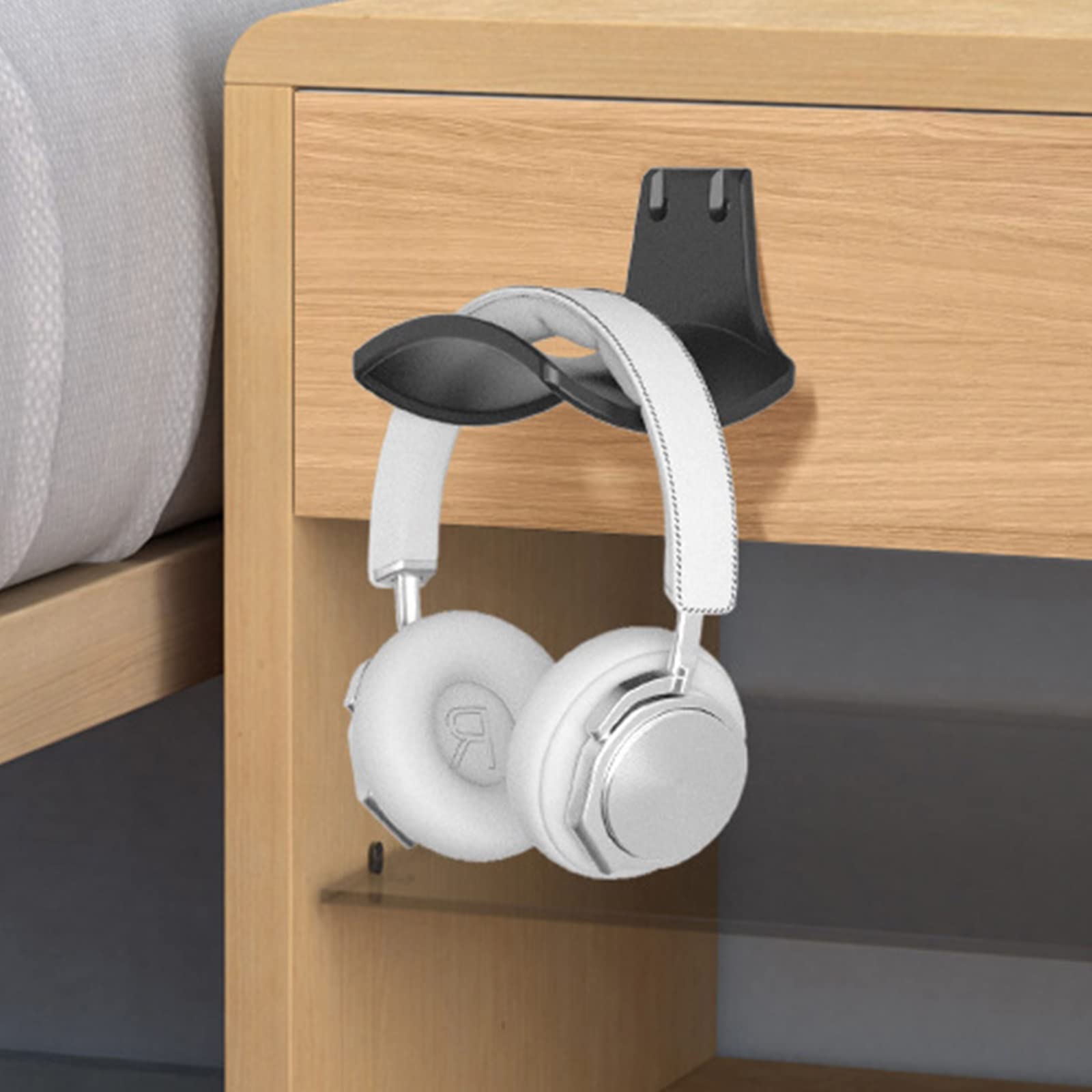 SIROLISA 2-Pack Never Fall Headphone Hooks Hanger Wall Mount, Headset Holder Stand for Universal Gaming Headset Airpods Max Sony Bose Beats, Strong Adhesive by Screws