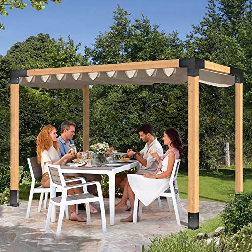 TPSHKE 4 Pack 4"×4" 3-Way Right Angle Corner Pergola Brackets & Post Base Kits,Aluminum Alloy Pergola Kits with Screws for 4x4 Inch (Actual 3.6"x 3.6") Wood Beams