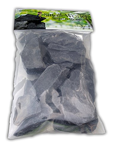 Natural Slate Stone -1 to 3 inch Rocks for Miniature or Fairy Garden, Aquarium, Model Railroad & Wargaming (2)