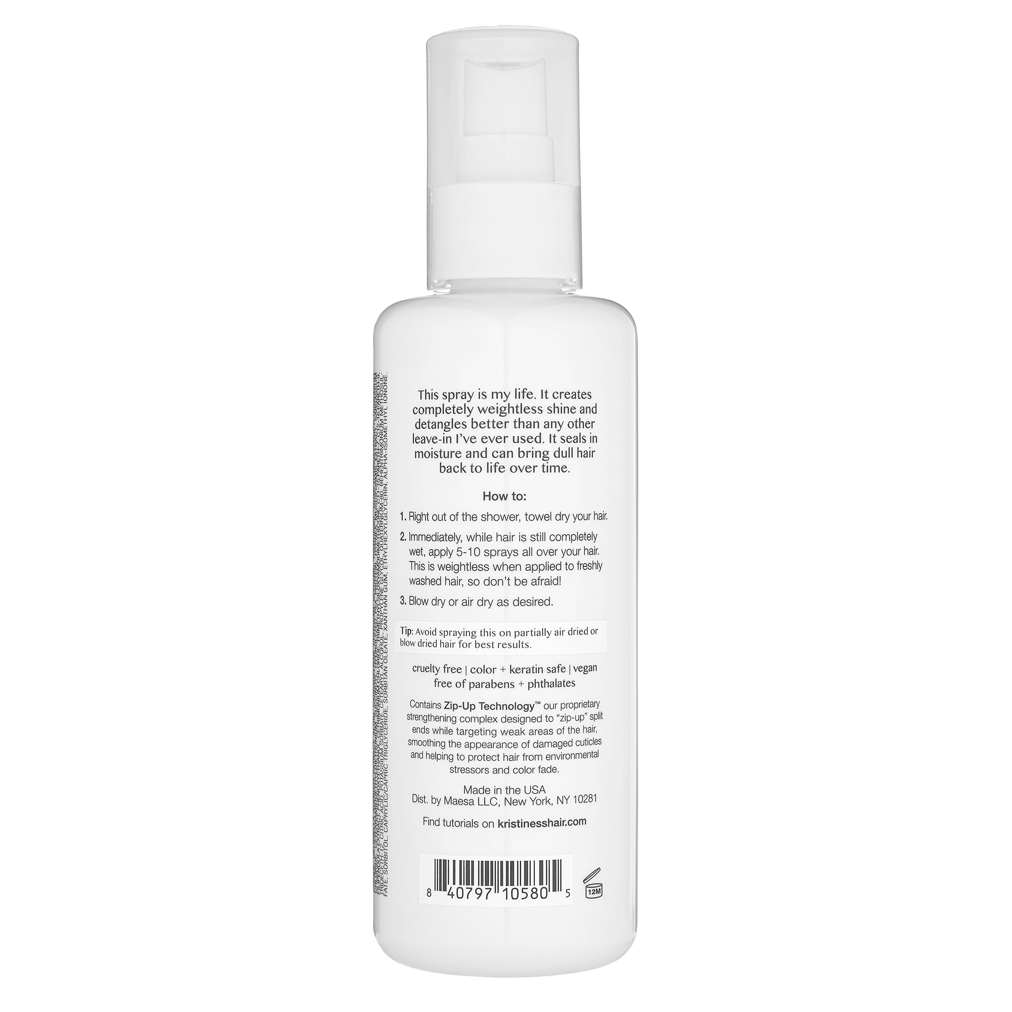Kristin Ess Hair Instant Lift Thickening Spray for Volume + Fullness on Fine Hair, Shine Renewing, Style Support, Sulfate and Paraben Free, 8.45 fl. oz.