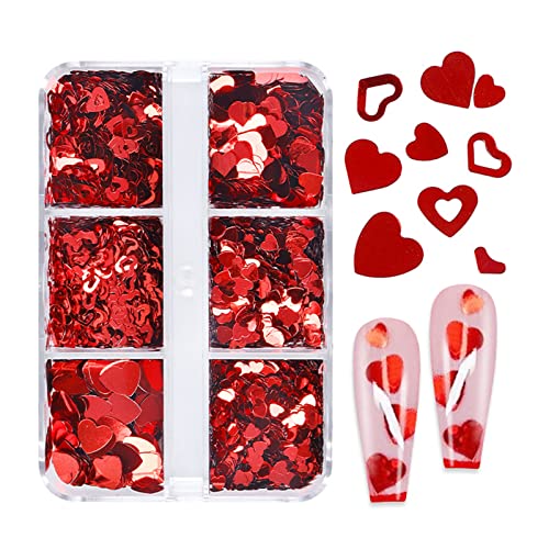 Holographic Nail Art Glitter 3D Holographic Nail Sequins Hollow Heart Glitters Flakes for Nail Art Craft
