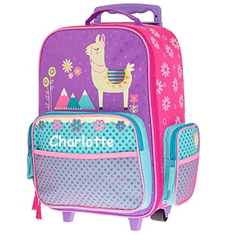 Stephen Joseph Personalized Llama Classic Rolling Luggage Suitcase Carry On Travel Bag - 14.5 Inches