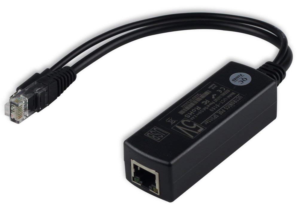 UCTRONICS IEEE 802.3af Micro USB Active PoE Splitter Power Over Ethernet 48V to 5V 2.4A for Tablets, Dropcam or Raspberry Pi 2/3B+ (48V to 5V 2.4A)