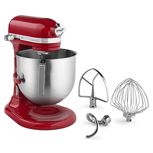 KitchenAid KSM8990ER 8-Quart Commercial Countertop Mixer, 10-Speed, Gear-Driven, Empire Red