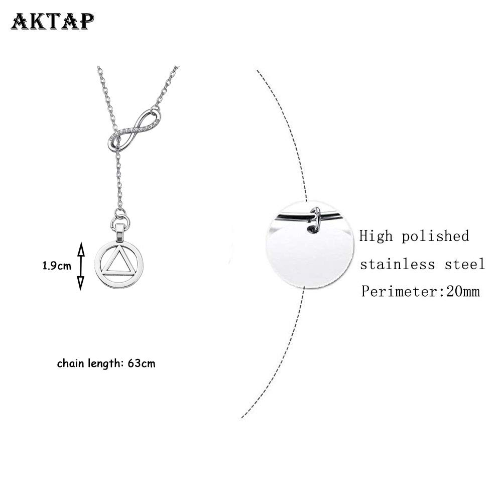 AKTAP Alcoholics Anonymous Recovery Necklace Alcoholics Anonymous Gifts for Sober Sobriety Y Necklace Sobriety Gifts Alcoholics Anonymous Recovery Jewelry