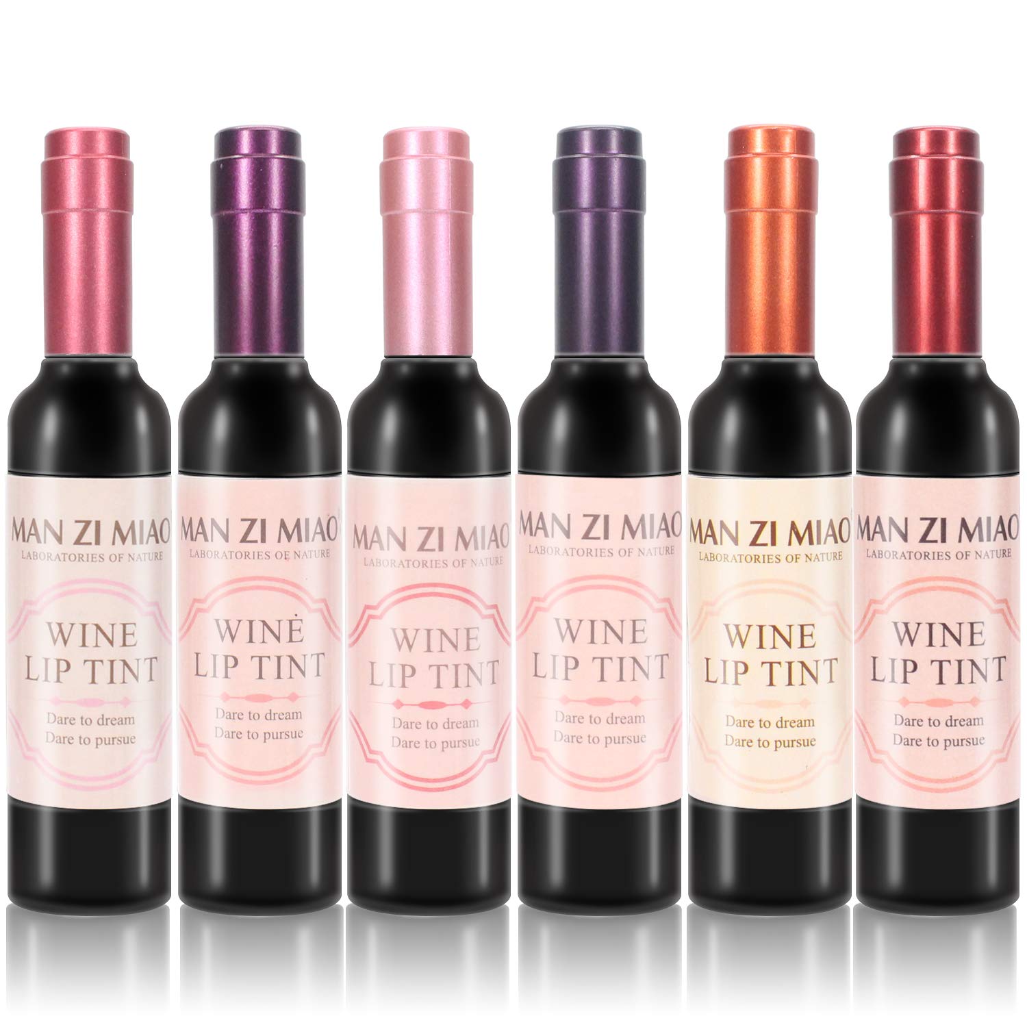 Lip Stain Long Lasting Waterproof, Lip Tint Stain Wine Bottle, Long Lasting Waterproof Wine Lip Tint, Non-Stick Cup Lip Gloss, Light But Smart, Red and Wonderful, Lipstick Set