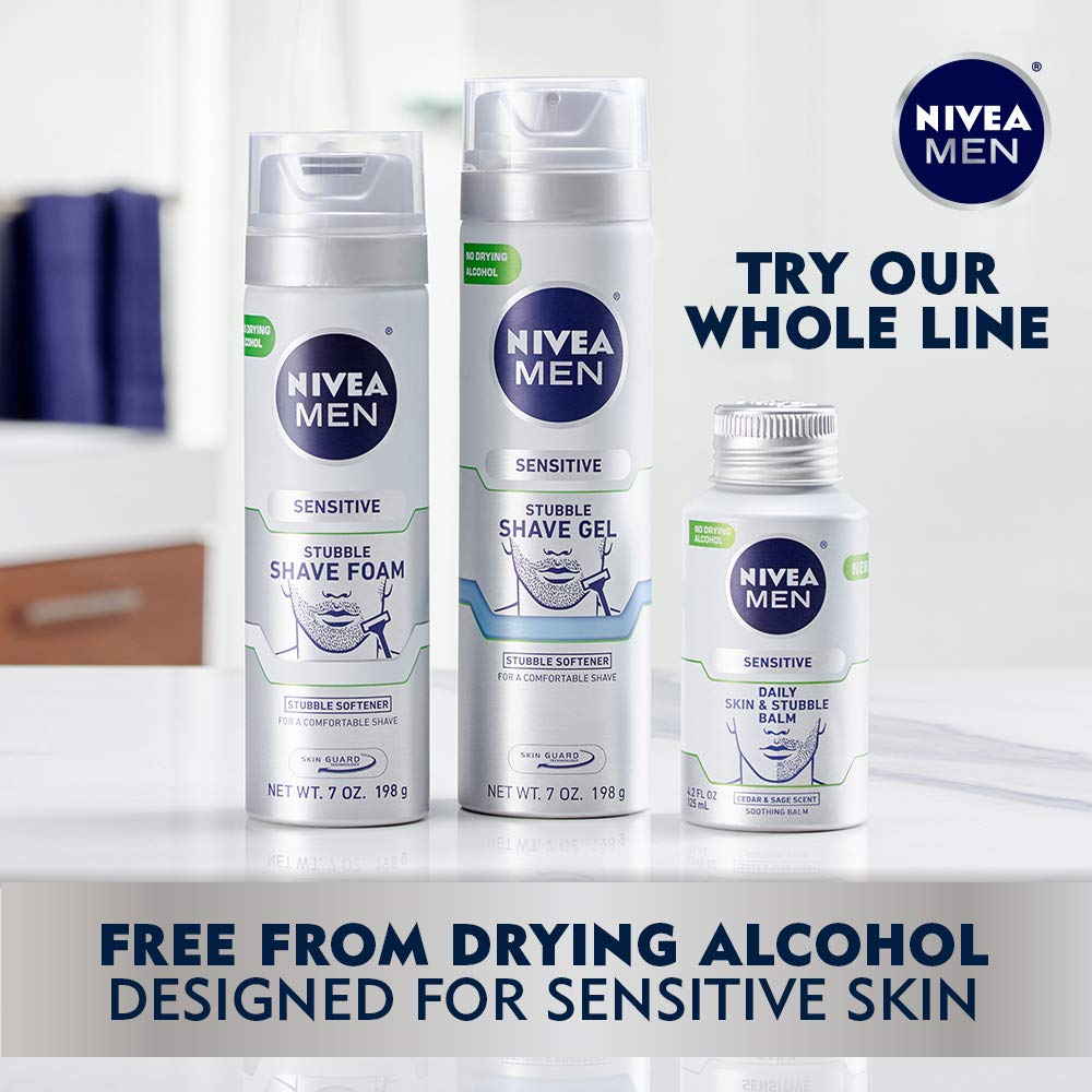 Nivea Men Sensitive Skin & Stubble Shave Foam - Beard Softener For Men - 7 Fl Oz. Can