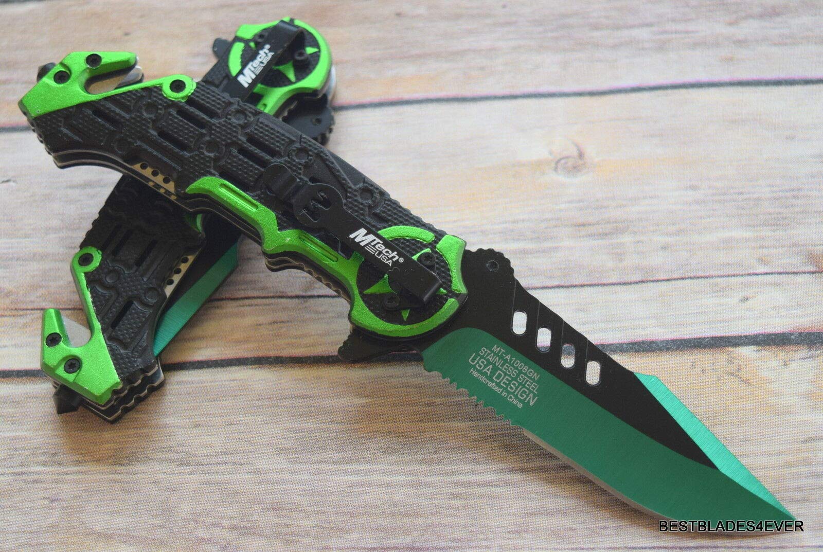 8.25 Inch Mtech Tactical Rescue Stainless Steel Open Folding Pocket Knife With Clip Outdoor Survival Hunting Knife for Camping by Survival Steel
