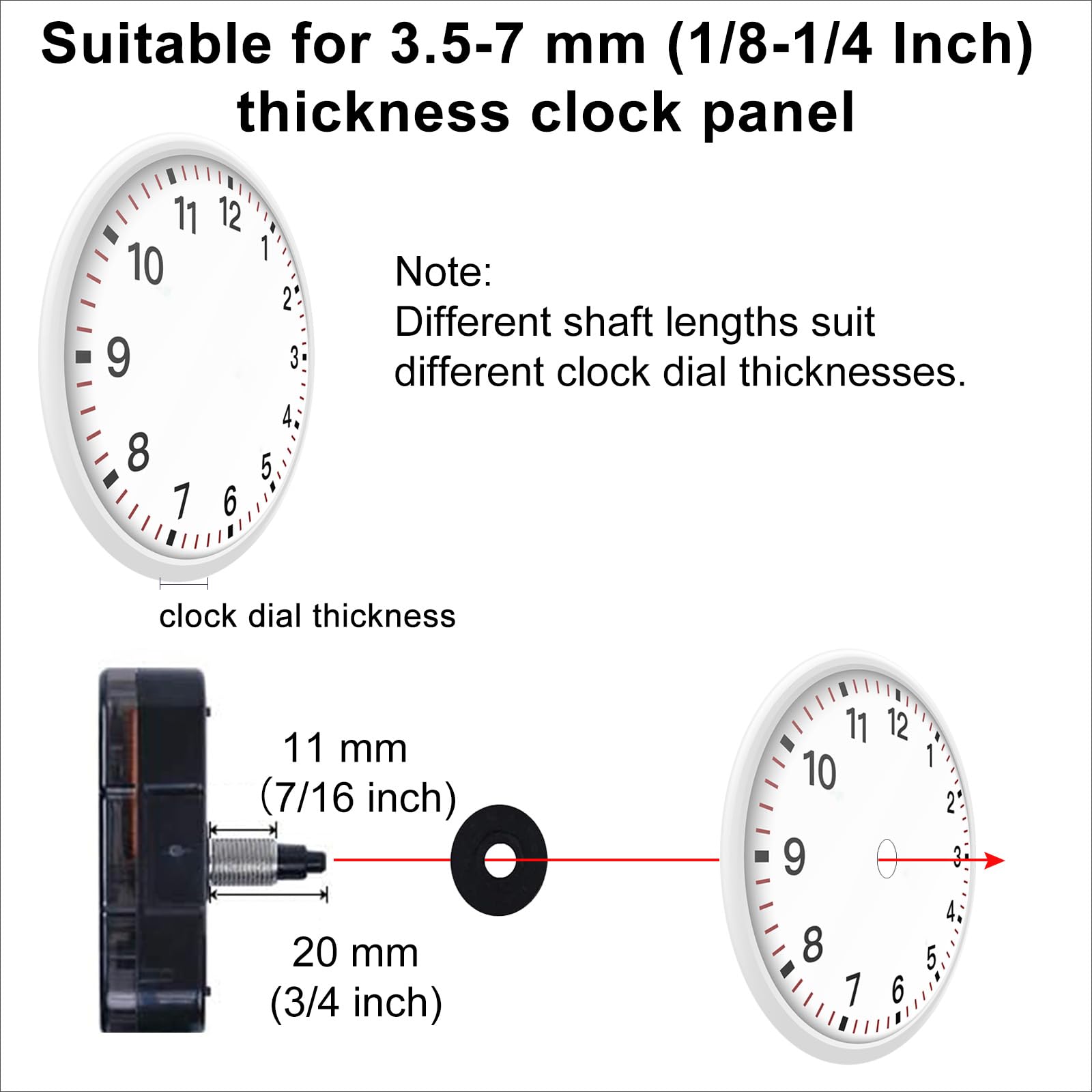 EMOON Clock Movement Mechanism with 3 Pack Clock Hands, Silent Sweep Quartz Clock Motor Kit, for Clock Repair DIY Replacement, Custom Clock