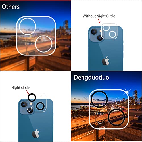 Dengduoduo 【3 Pack】 Tempered Glass Camera Lens Protector for iPhone 13 6.1" & iPhone 13 Mini 5.4", Ultra HD, 9H Hardness, Anti-Scratch, Case Friendly, Easy to Install [No Affect on Night Shots]