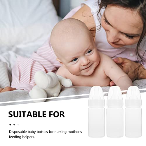 DOITOOL 15 Pcs Newborn Disposable Milk Bottles Babies Supple Milk Bottles Classic Clear Neck Bottles (White)