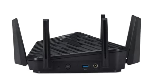 Acer Predator Connect W6 Wi-Fi 6E Gaming Router | Hybrid QoS Compatible with Intel Killer Prioritization Engine | Tri-Band AXE7800 2.4GHz/5GHz/6GHz | Gigabit Router | Lifetime Internet Security