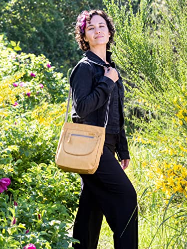 HAIKU Jaunt Eco-Friendly RFID Blocking Crossbody Bags for Women, Travel Purse with Zippered Pockets and Adjustable Strap, Honeycomb