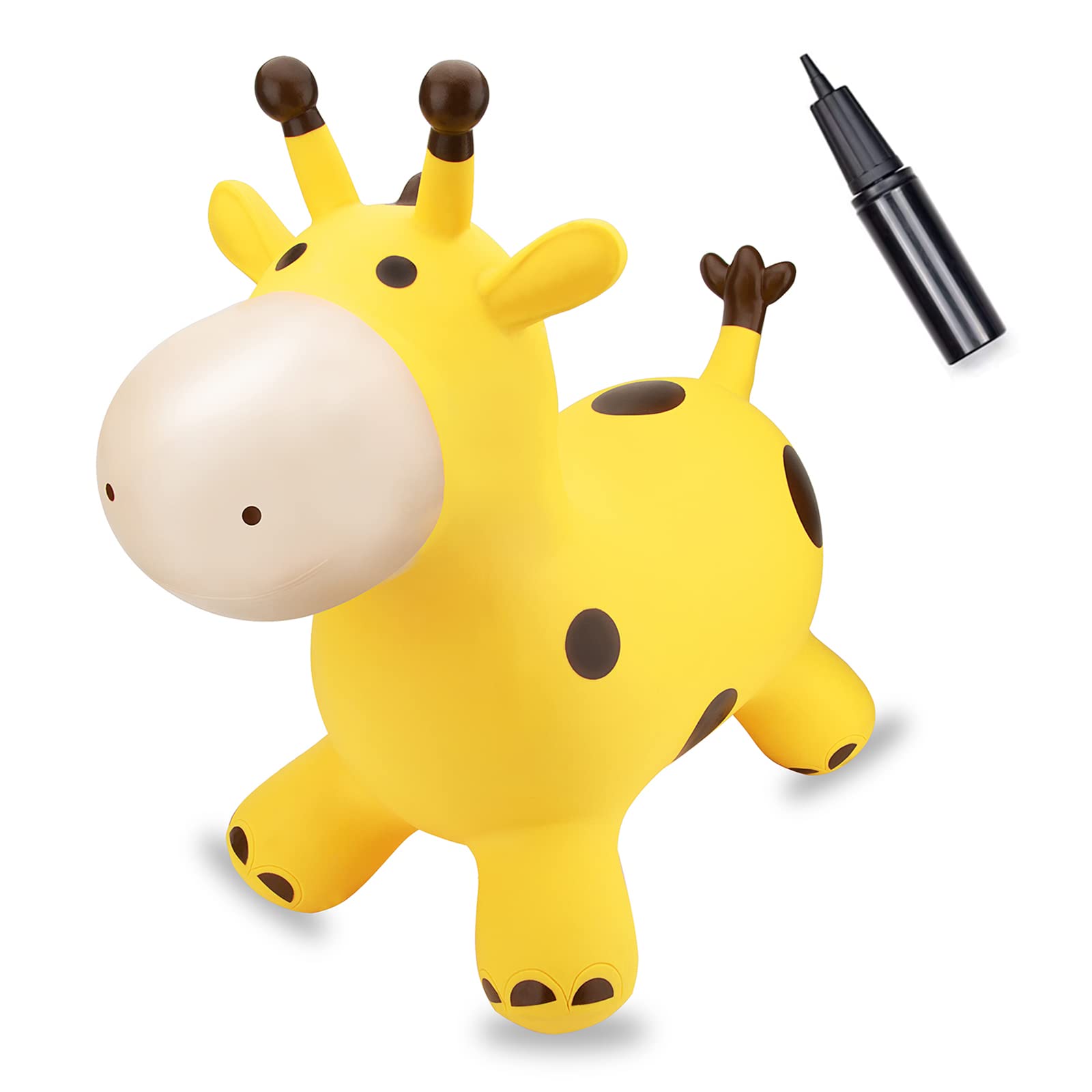 gloexeolg Bouncy Horse Inflatable Kids Ride on Toy Birthday Gifts for Toddlers Girls and Boys 1 of Set(Yellow Giraffe)