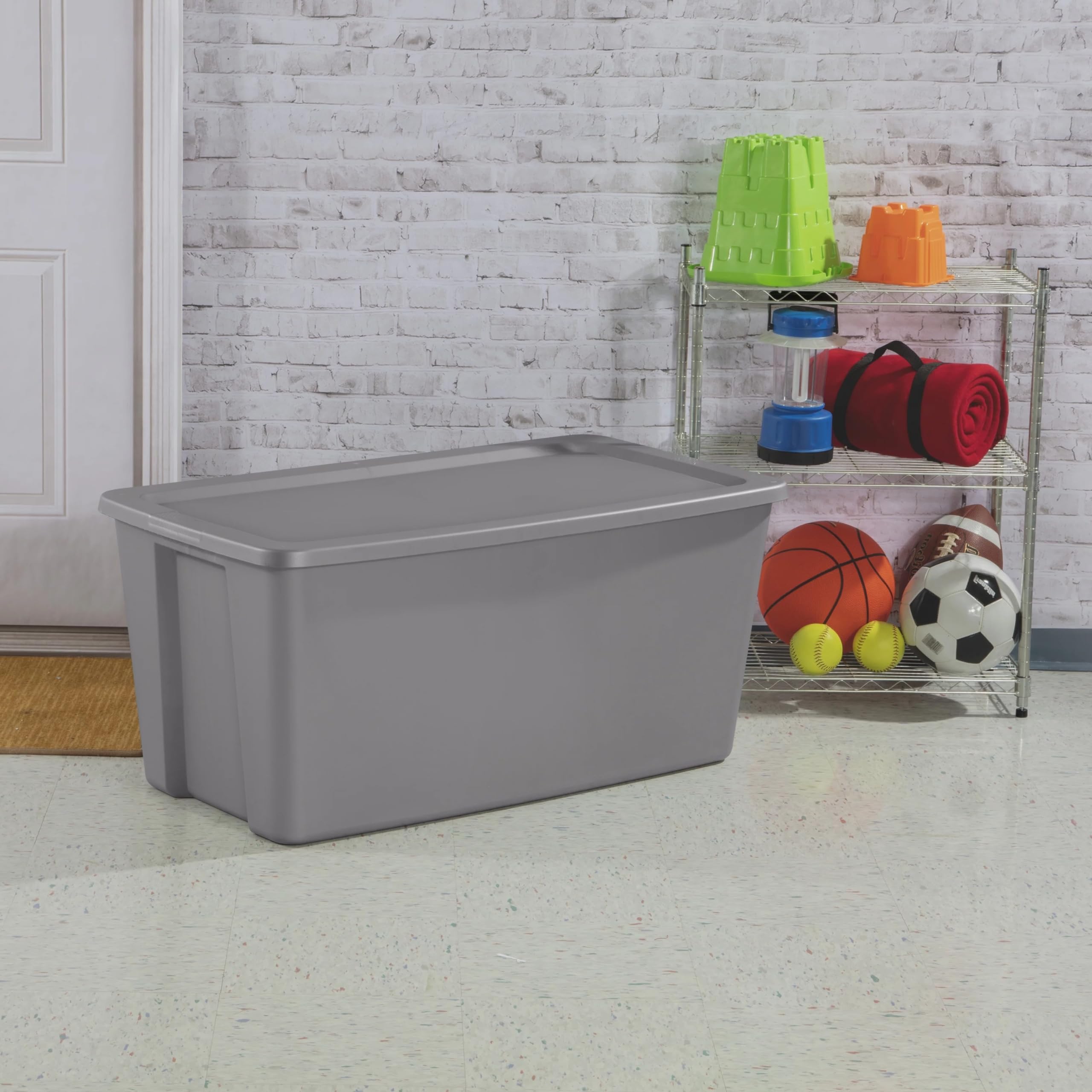 AYOYZ 50 Gallon Tote Box Plastic, Titanium