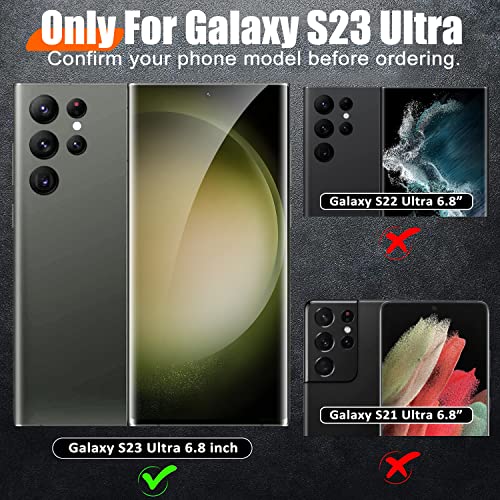 Giyer for Samsung Galaxy S23 Ultra 5G Case with Screen Protector [Military Grade] Heavy Duty Silicone Rugged Protective Cover for Samsung S23 Ultra 6.8" Phone Cases with Ring Kickstand (Red)