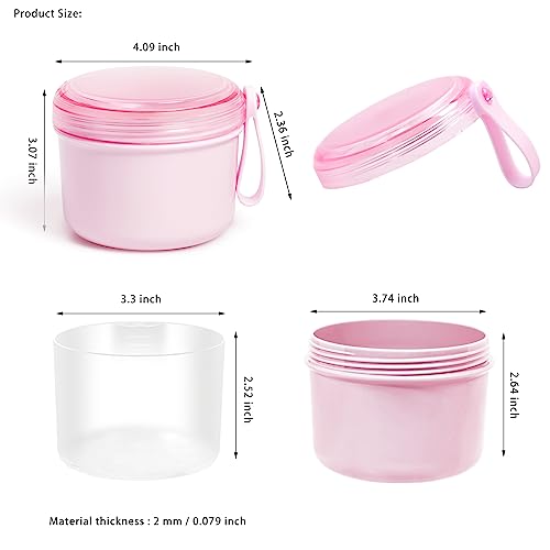 Denture Bath Case Cup Box Holder Storage Soak Container with Strainer Basket for Home or Travel Denture Cleaning (pink)