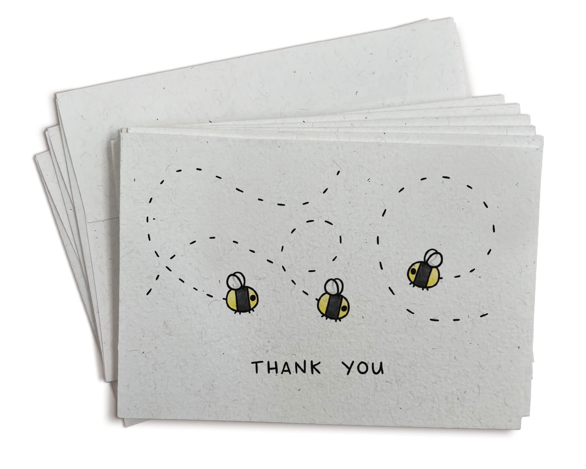 Sugartown Greetings Fuzzy Buzzy Bee Thank You Cards - 24 Bee Thank You Cards with Envelopes - Blank Bee Note Cards for Birthday Party, Baby Shower, Summer BBQ