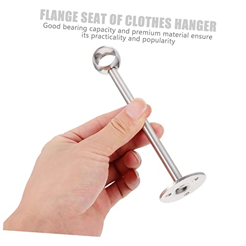 DECHOUS 8pcs Clothes Rail Flange Metal Curtain Rod Curtains Holders Shower Curtain Rod Holder Ceiling Rod Brackets Closet Rod End Curtain Pole Ceiling Brackets Wardrobe Pole Brackets