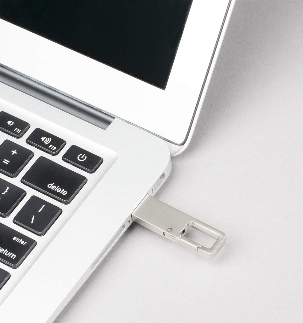 Premium Metal Silver Key Fob USB 2.0 Flash Memory Drive (64GB)