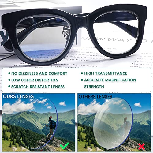 COJWIS 6 pack Reading Glasses for Women Stylish Blue Light Blocking Anti Eyestrain Computer Eyeglasses Spring Hinge (6C, 1.75, multiplier_x)