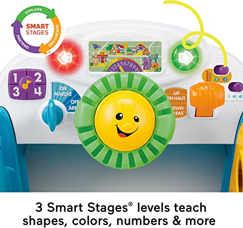 Fisher-Price Laugh & Learn Baby Activity Center, Crawl Around Car, Interactive Playset with Smart Stages for Infants & Toddlers, Blue (Amazon Exclusive)