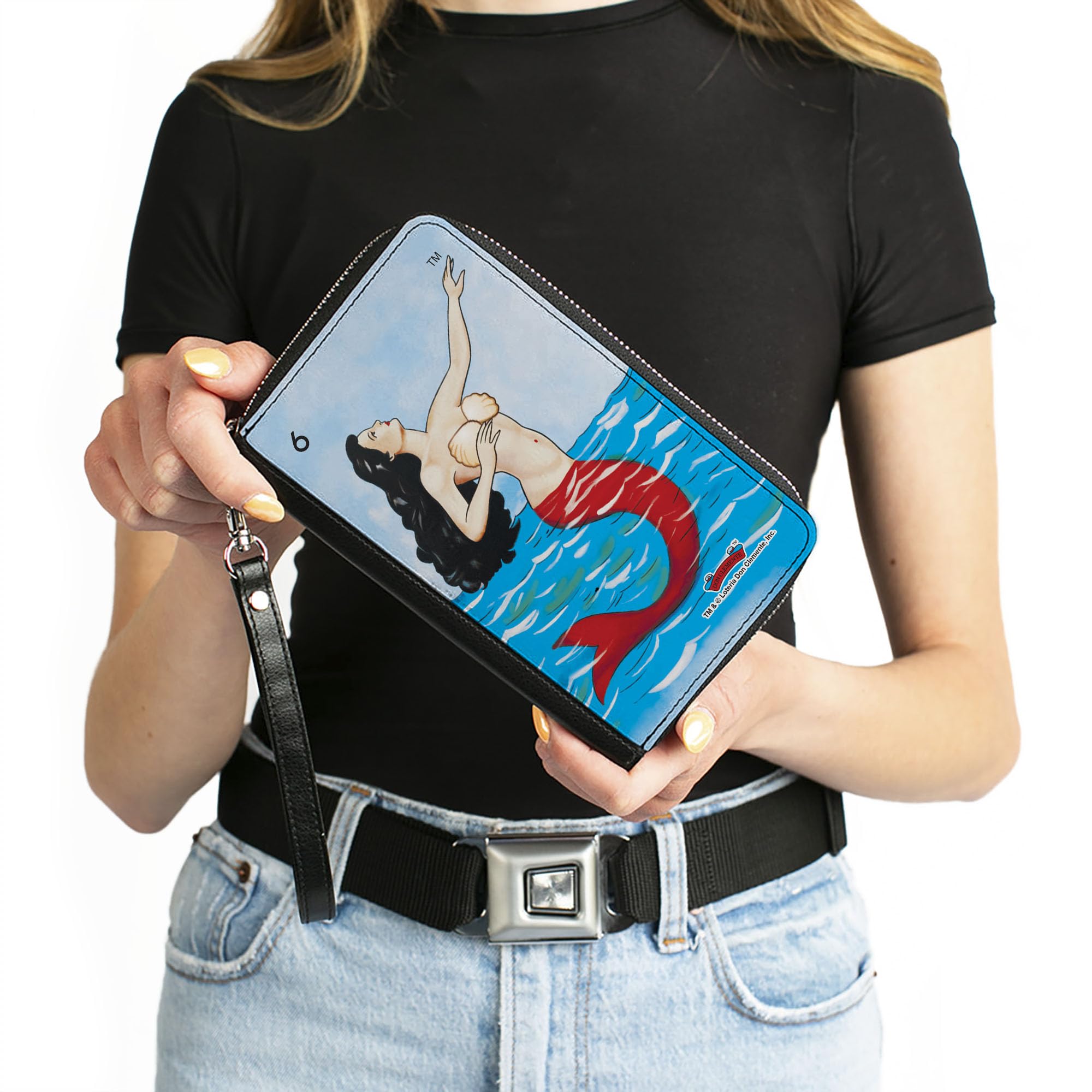 Buckle-Down Women's PU Zip Around Wallet Rectangle-Loteria, 7.5"x4.5"