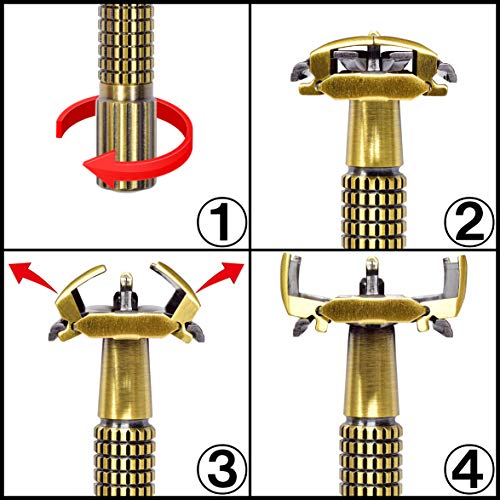 Seki Japan Double Edge Butterfly Open Safety Razor, Heavy Duty Bronze Brass Hard Chromium, 3.14inch Long Handle