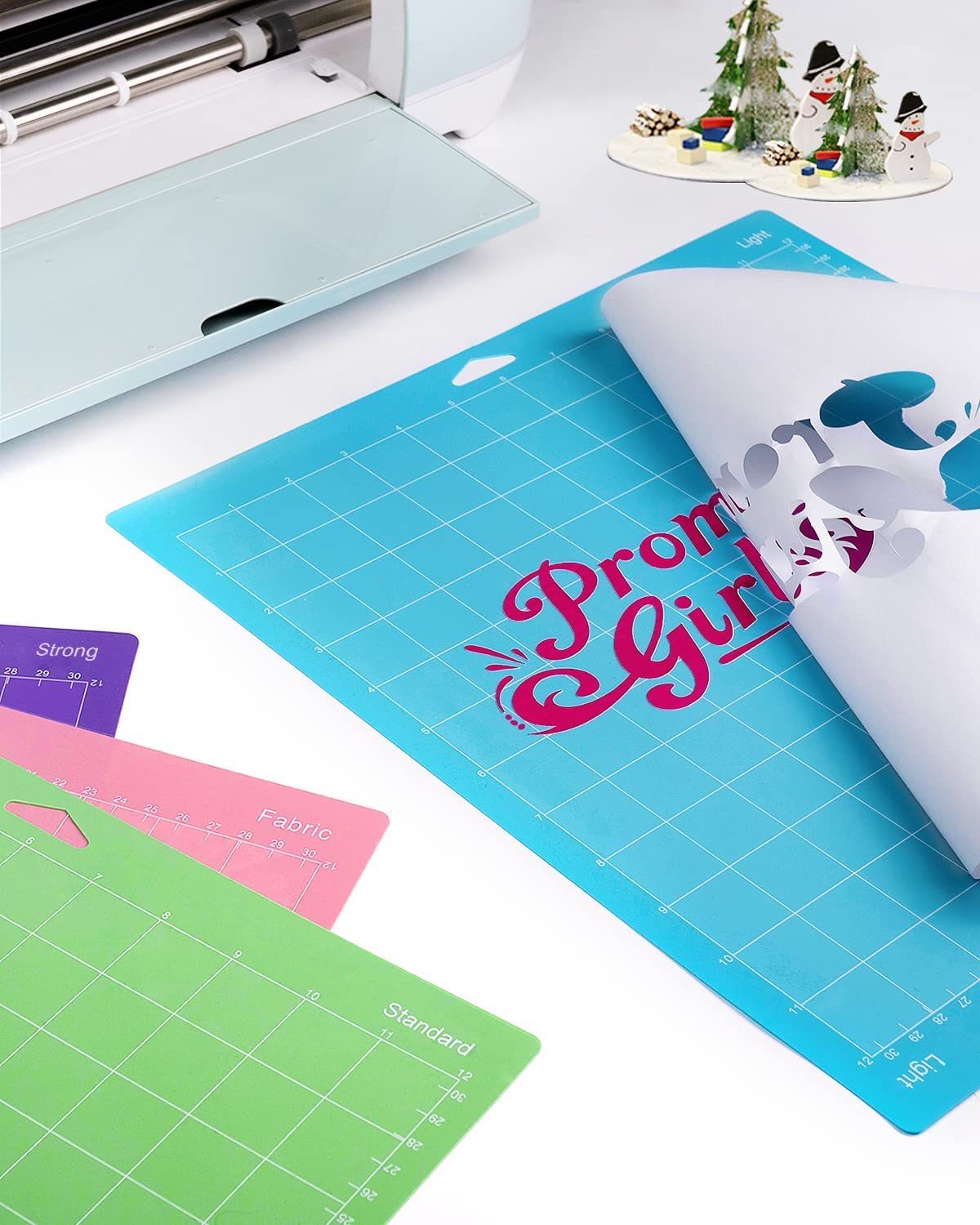 Gwybkq Cutting Mat for Cricut Maker 3/Maker/Explore 3/Air 2/Air/One 4 Pack 12x12 VarietyGrip Cut Replacement Accessories Green/Blue/Purple/Pink Card Adhesive Sticky Pads