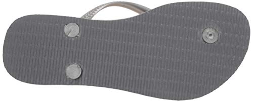 Havaianas Kid's Slim Flip Flop Sandal, Steel Grey, 3-4 M US Little Kid