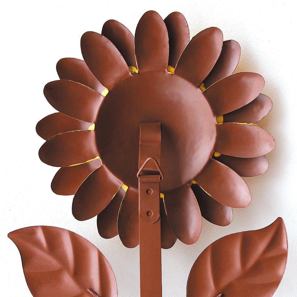 wovorins Metal Sunflower Key Holder Decorative Wall Hook for Keys Towels Hats - Creative Wall Mounted Keys Organizer Iron Hanging Hooks Bath Home Decor (2)
