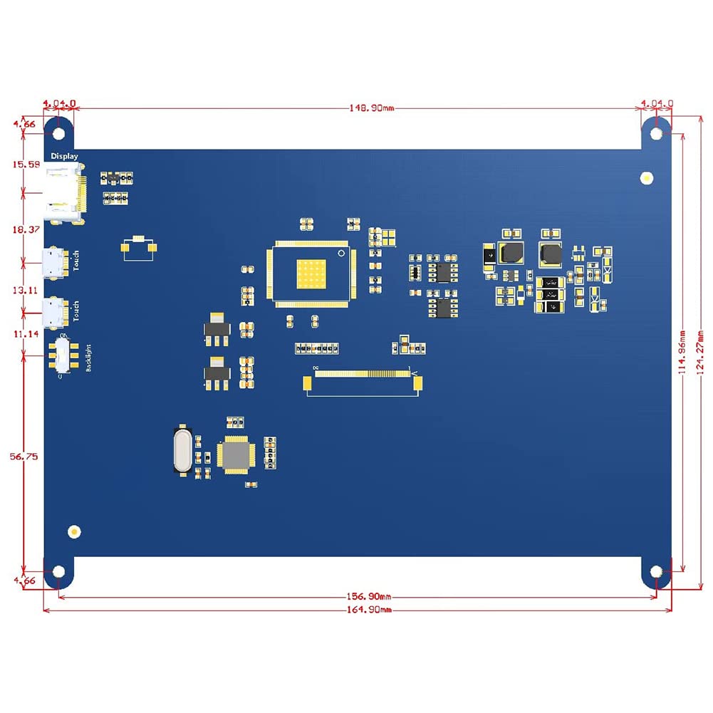 ELECROW 7 Inch Touch Screen Monitor for Raspberry Pi Screen 1024x600 IPS LCD Mini Monitor for Raspberry Pi 5 4 3 400 Windows 11/10/8/7 Driver Free