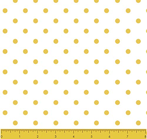Stitch & Sparkle Fabrics, Dark Romance, Gold Metallic Dot White Cotton Fabrics, Quilt, Crafts, Sewing, Cut by The Yard, 44 Inches (SSDR007MC)